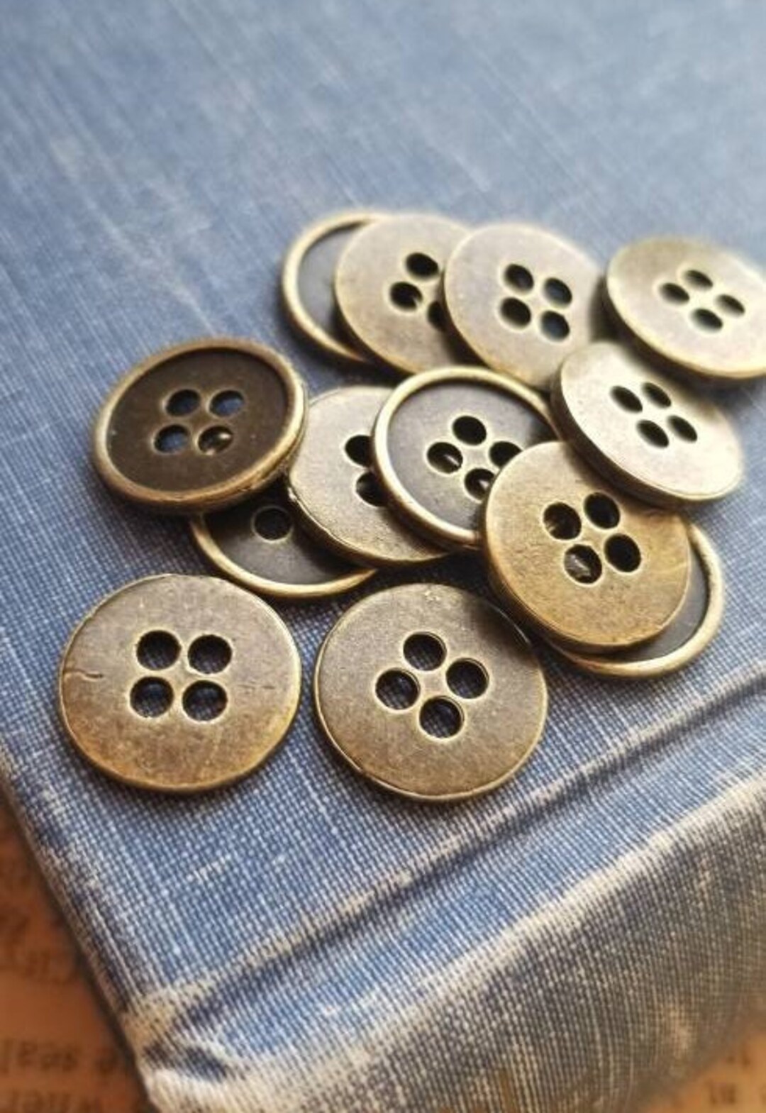 12 Pcs Small Bronze Metal 13mm Buttons (BB3757) - Etsy