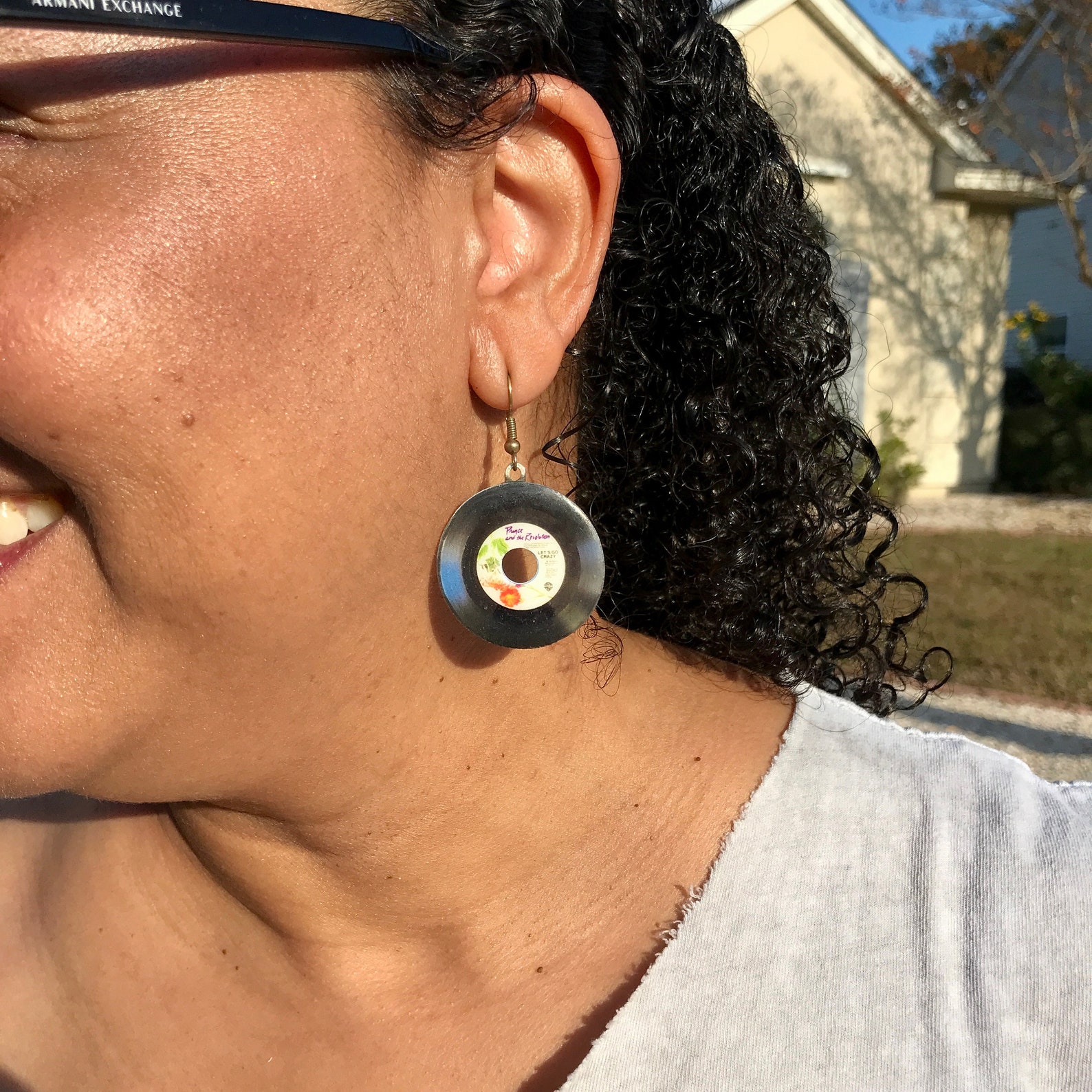 Record & Adapter Earring Set / 45 Record Earrings / Adapter Stud ...