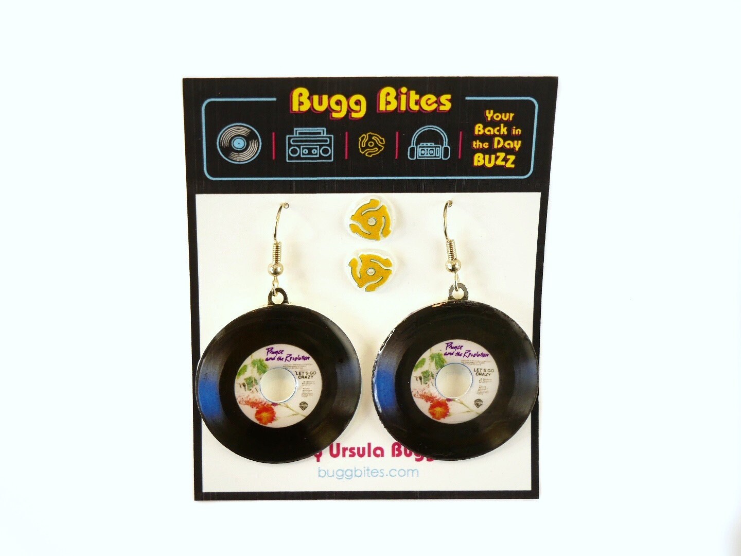 Record & Adapter Earring Set / 45 Record Earrings / Adapter Stud ...