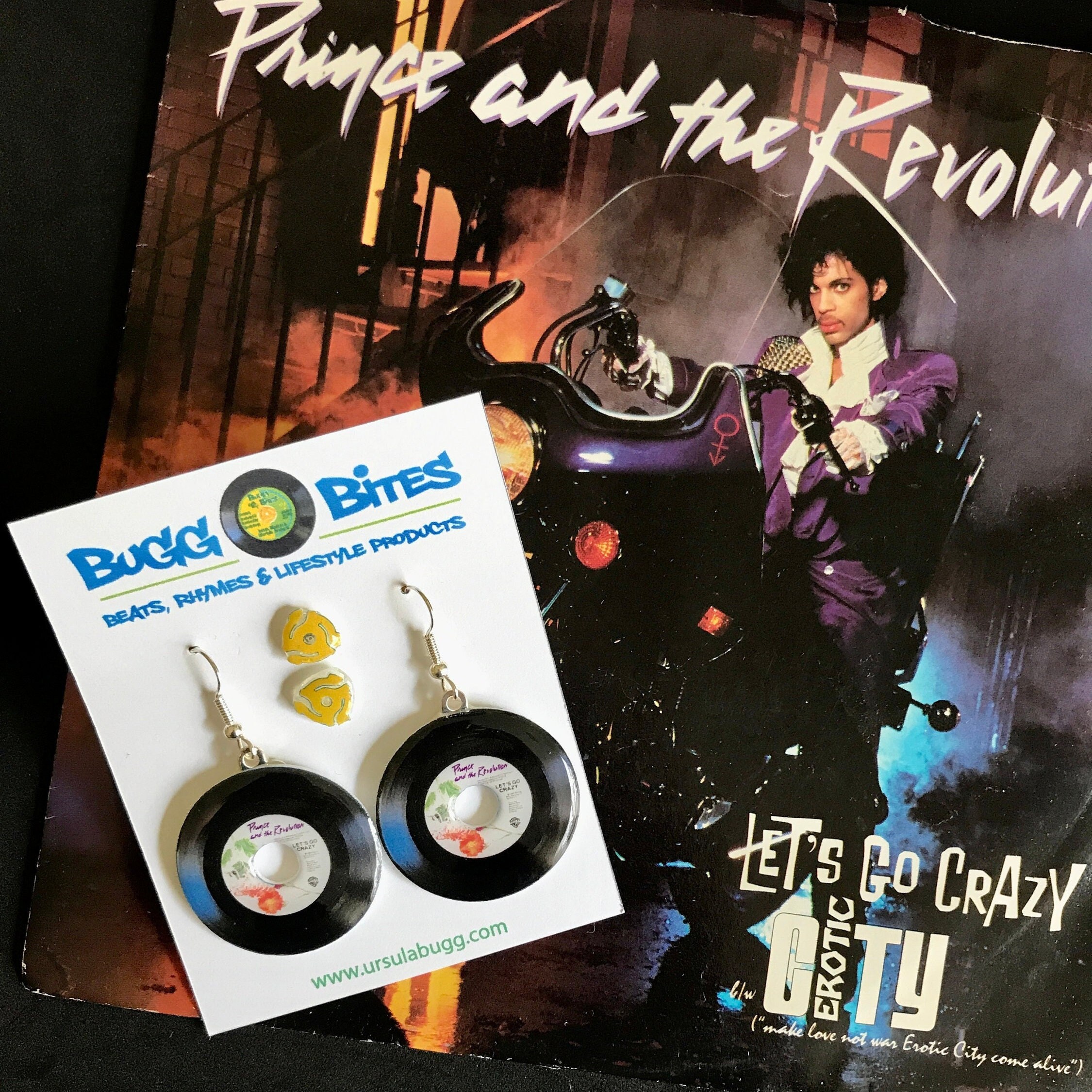 Record & Adapter Earring Set / 45 Record Earrings / Adapter Stud ...