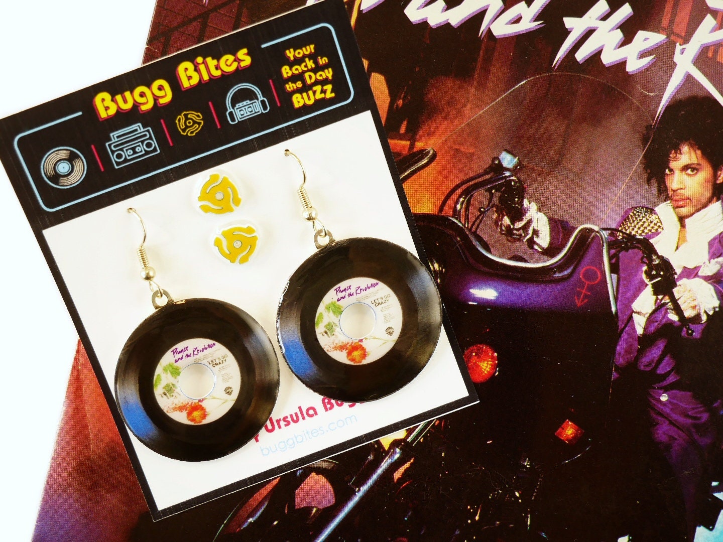 Record & Adapter Earring Set / 45 Record Earrings / Adapter Stud ...