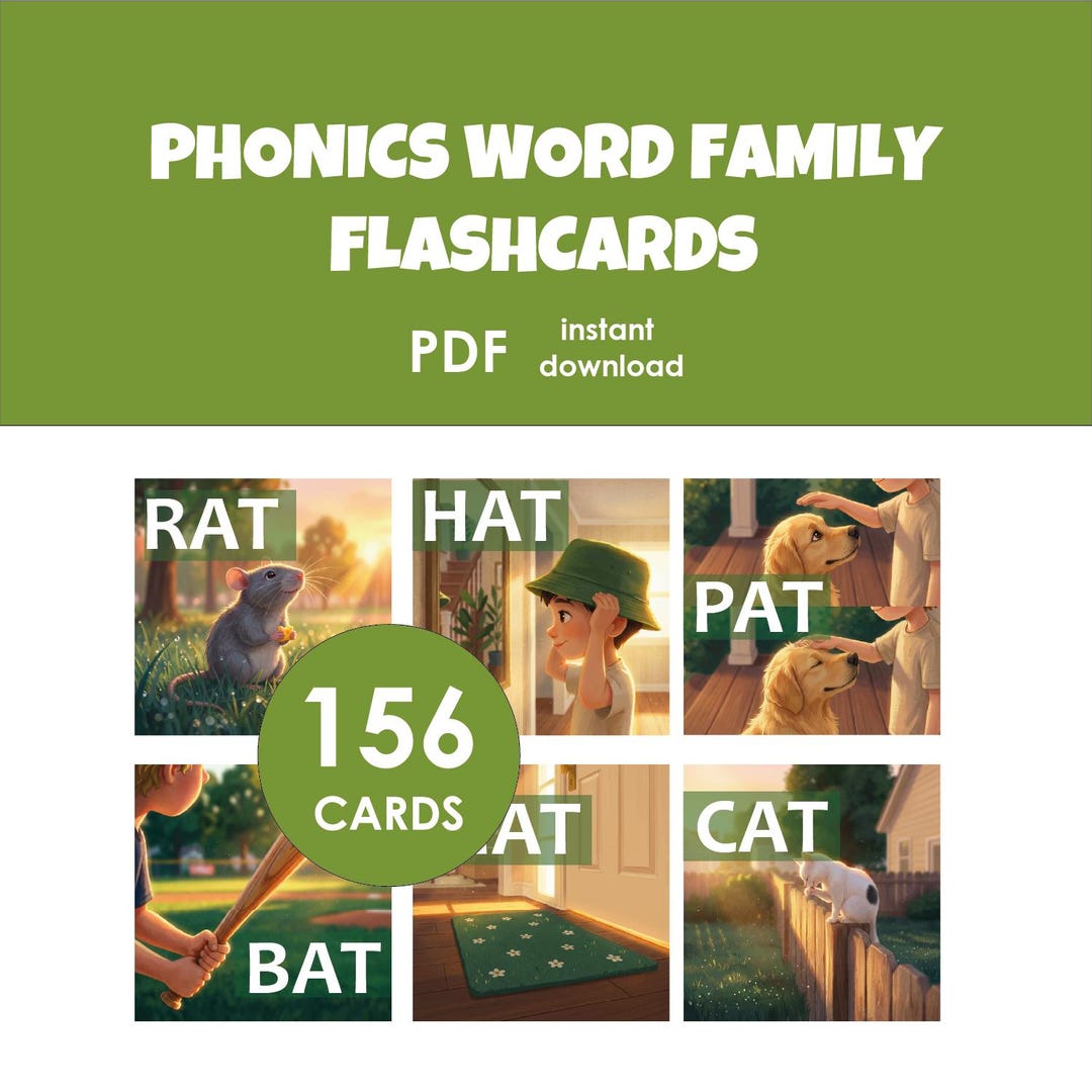Phonics Word Family Flashcards, Printable Flashcards, Colorful Learning ...