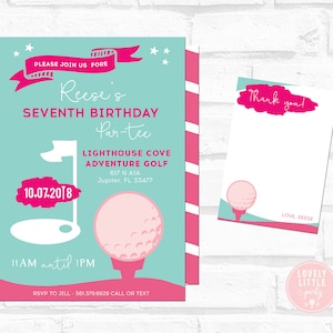 Putt Putt Birthday Invitation, Girl Putt Putt, Girl Golf Birthday, Golf ...