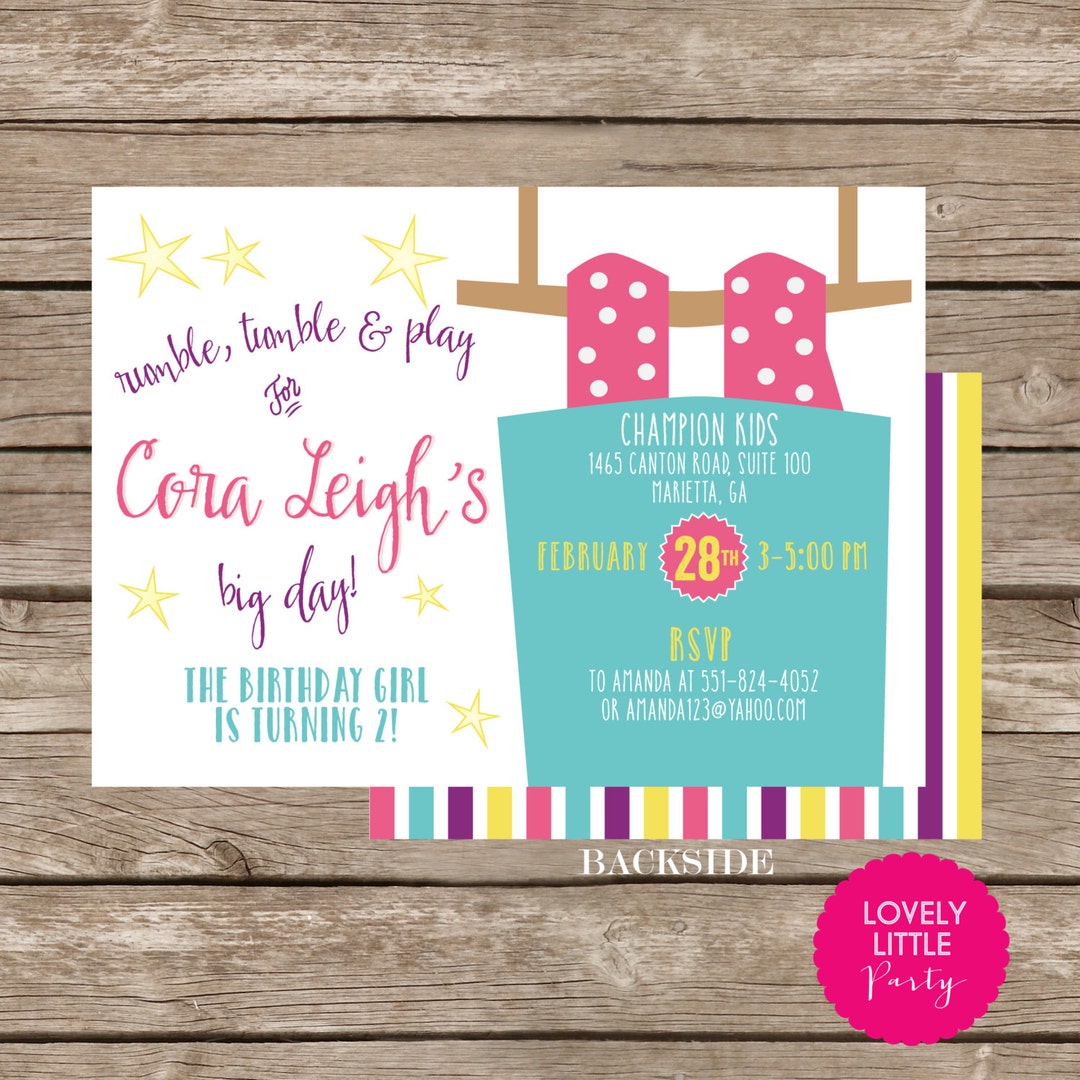 DIY Printable Gymnastics Kids Gym Invitation - Etsy