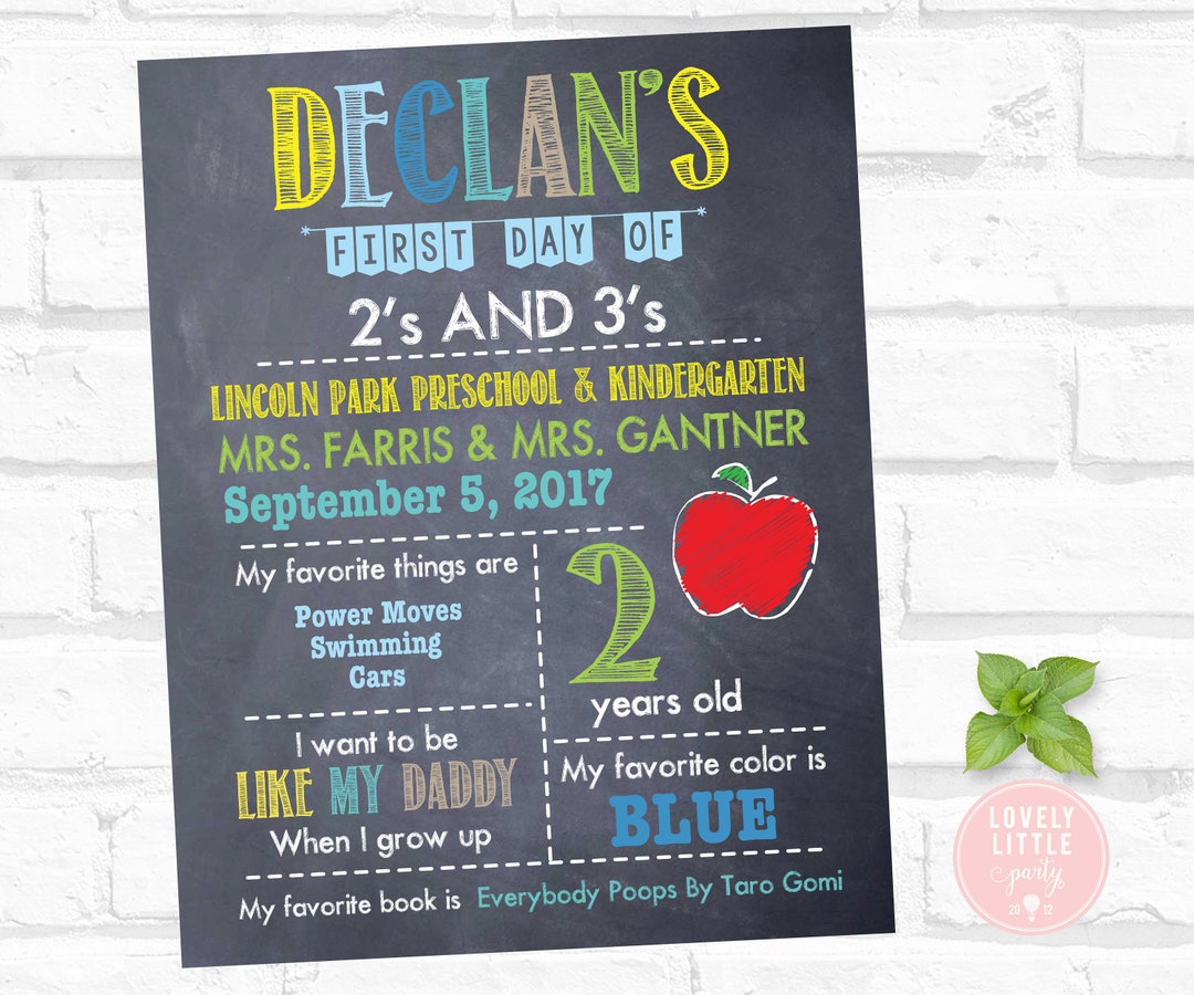 Digital Back to School Poster, School First Day of Poster, School ...