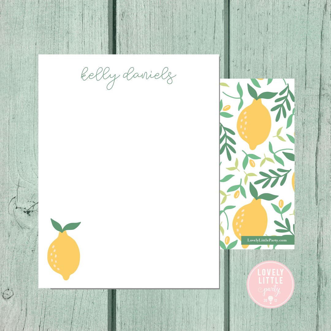 Lemon Stationery, Kids Stationery, Adult Stationery, Citrus ...