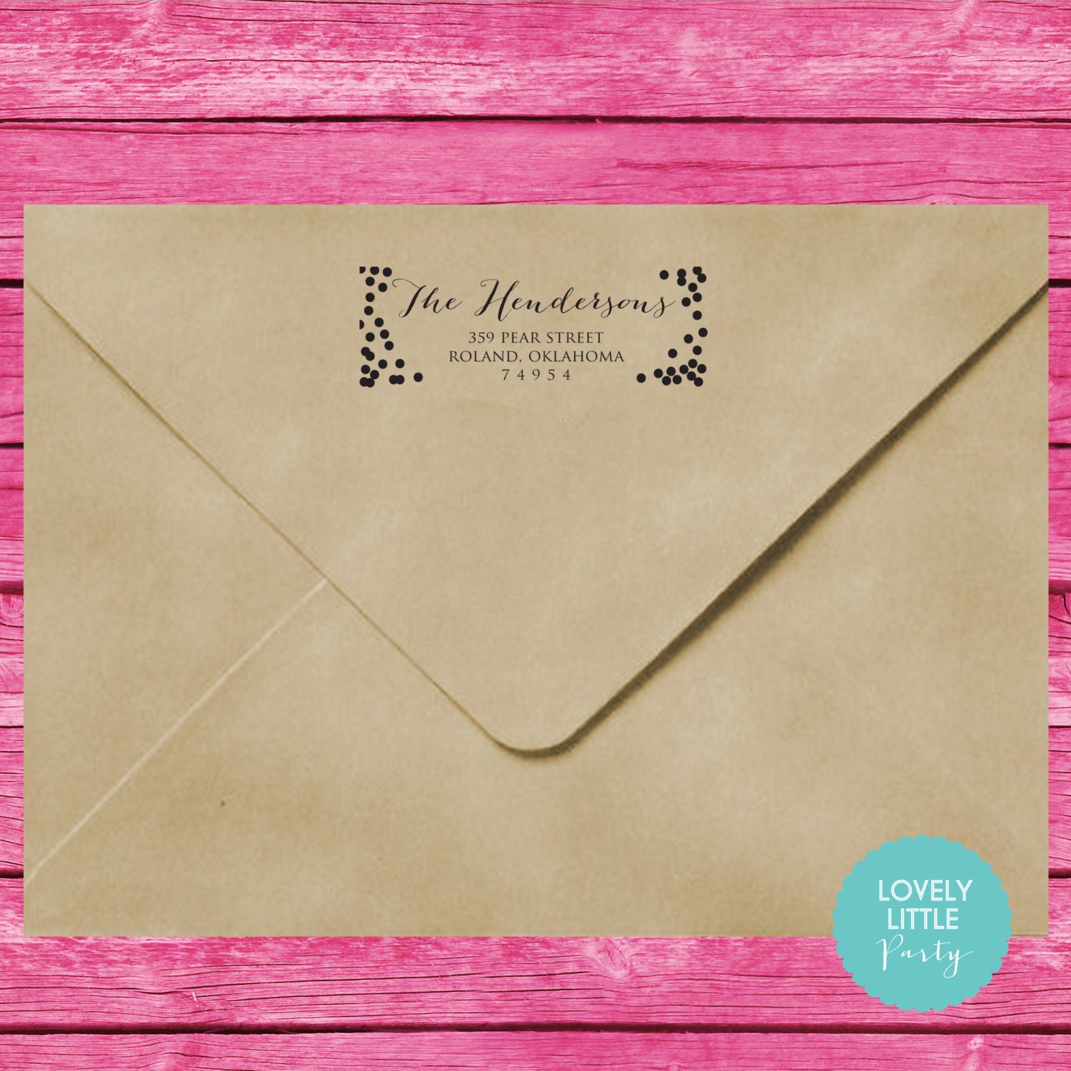 Modern Custom Self Inking Address Stamp Style 702 - Lovely Little Party ...