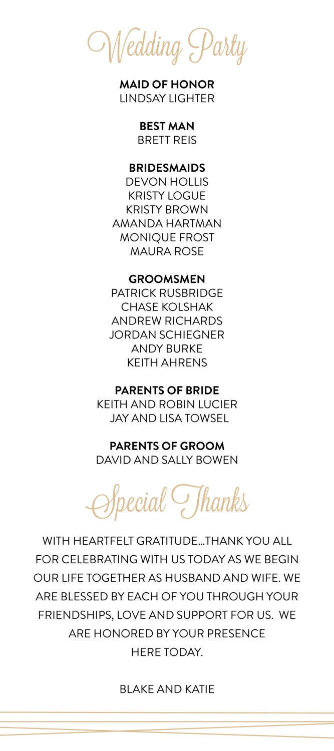 Katherine Collection Classic Simple Wedding Program DIY | Etsy