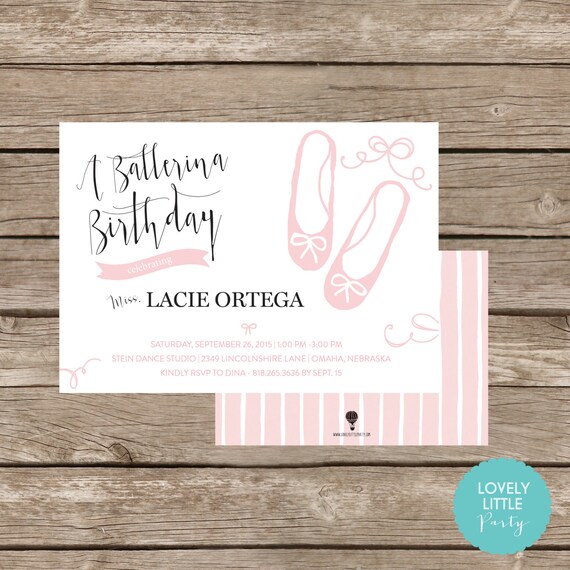 DIY Printable Ballerina Ballet Themed Birthday Invitation | Etsy