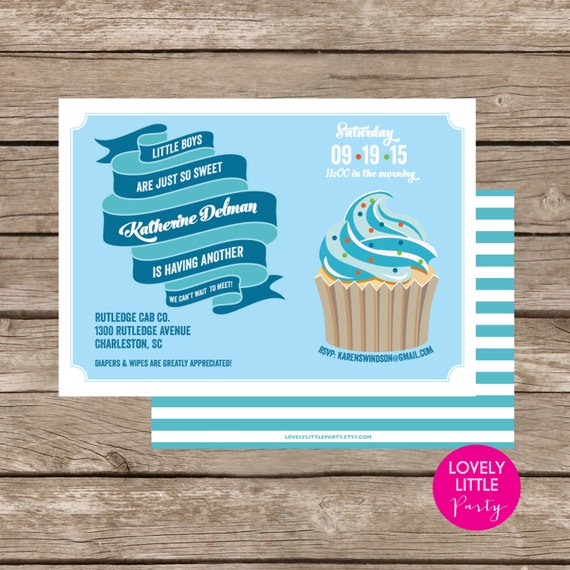 Printable 2nd BABY BOY Shower/sprinkle Invitation Lovely | Etsy