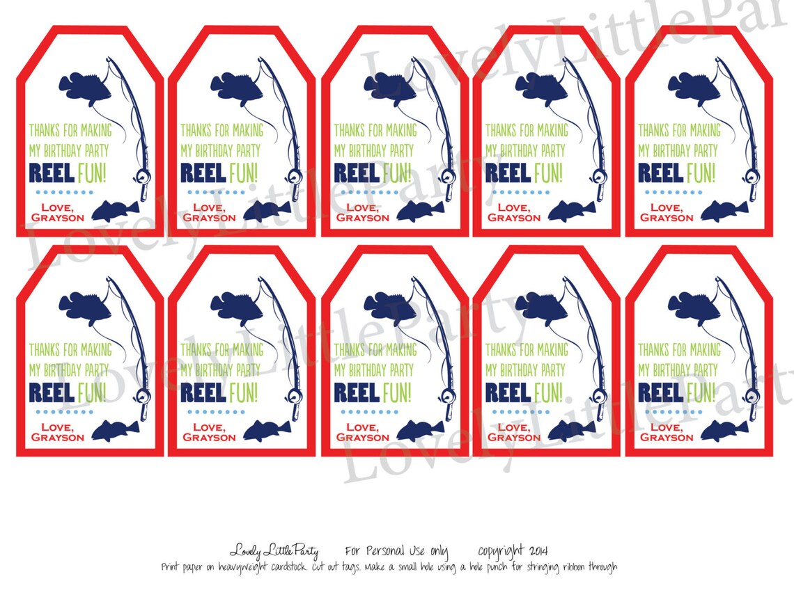 DIY Printable Fish Party Themed Favor Tags Lovely Little - Etsy