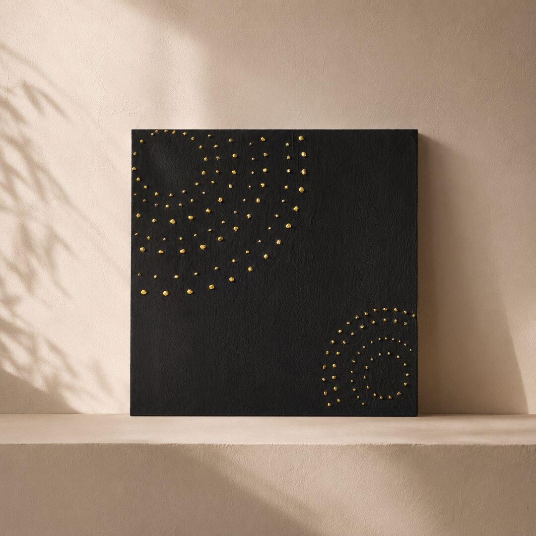 Original Textured Artwork | Black Gold Minimalist Canvas Wall Art - Etsy