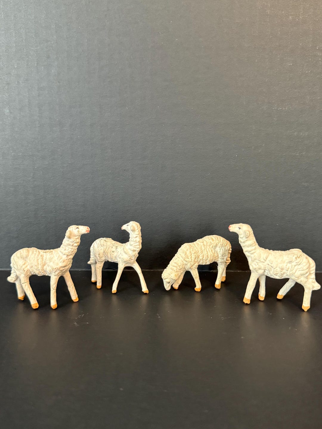 Vintage Miniature German Composite Sheep Flock - Etsy