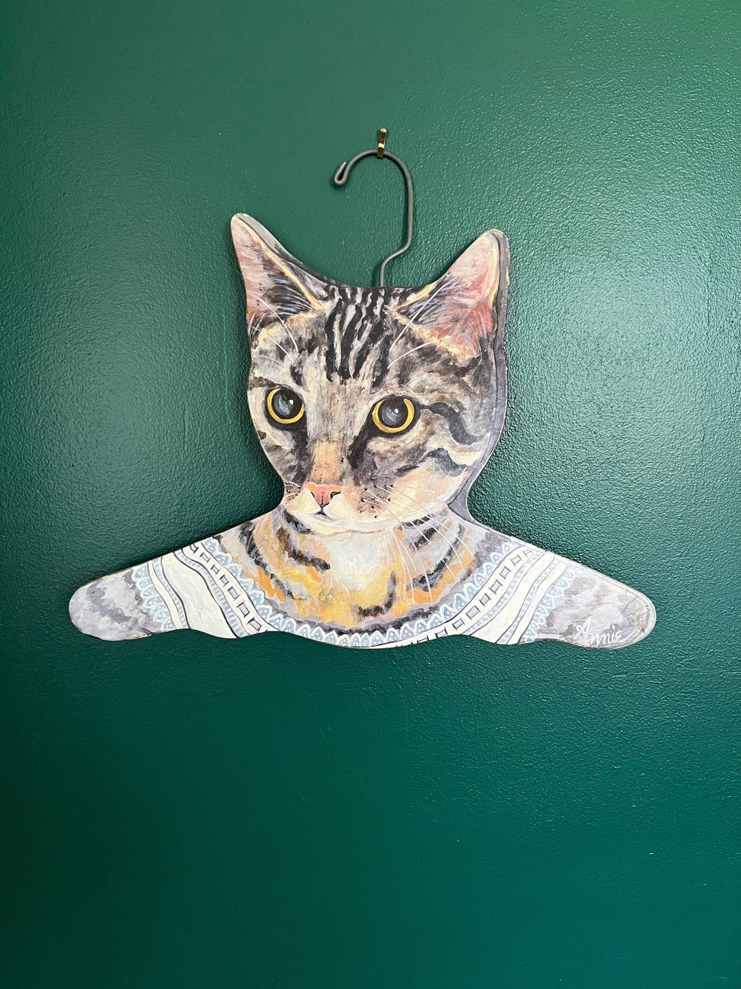Vintage Annie Cat Hanger Wooden Animal Character Clothing Hanger - Etsy