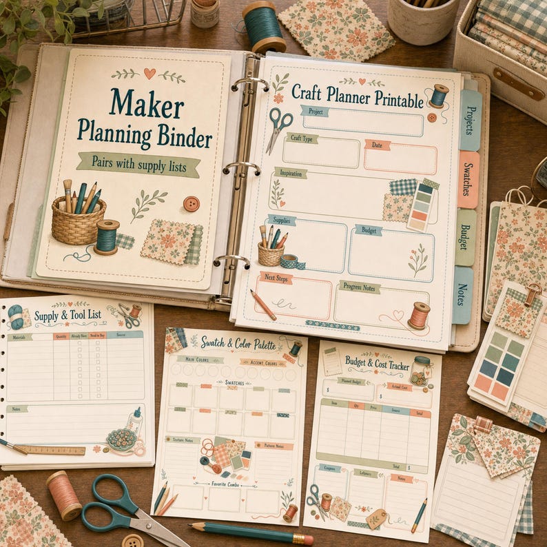 Craft Planner Printable, DIY Project Organizer PDF, Project Tracker ...