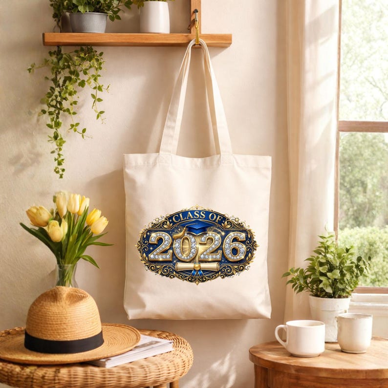 Class of 2026 Graduation PNG, Blue Gold Diamond Design (digital ...