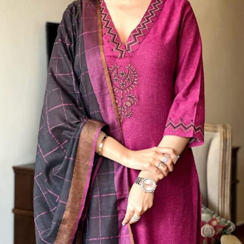 Khadi Kurta Set Women - Etsy