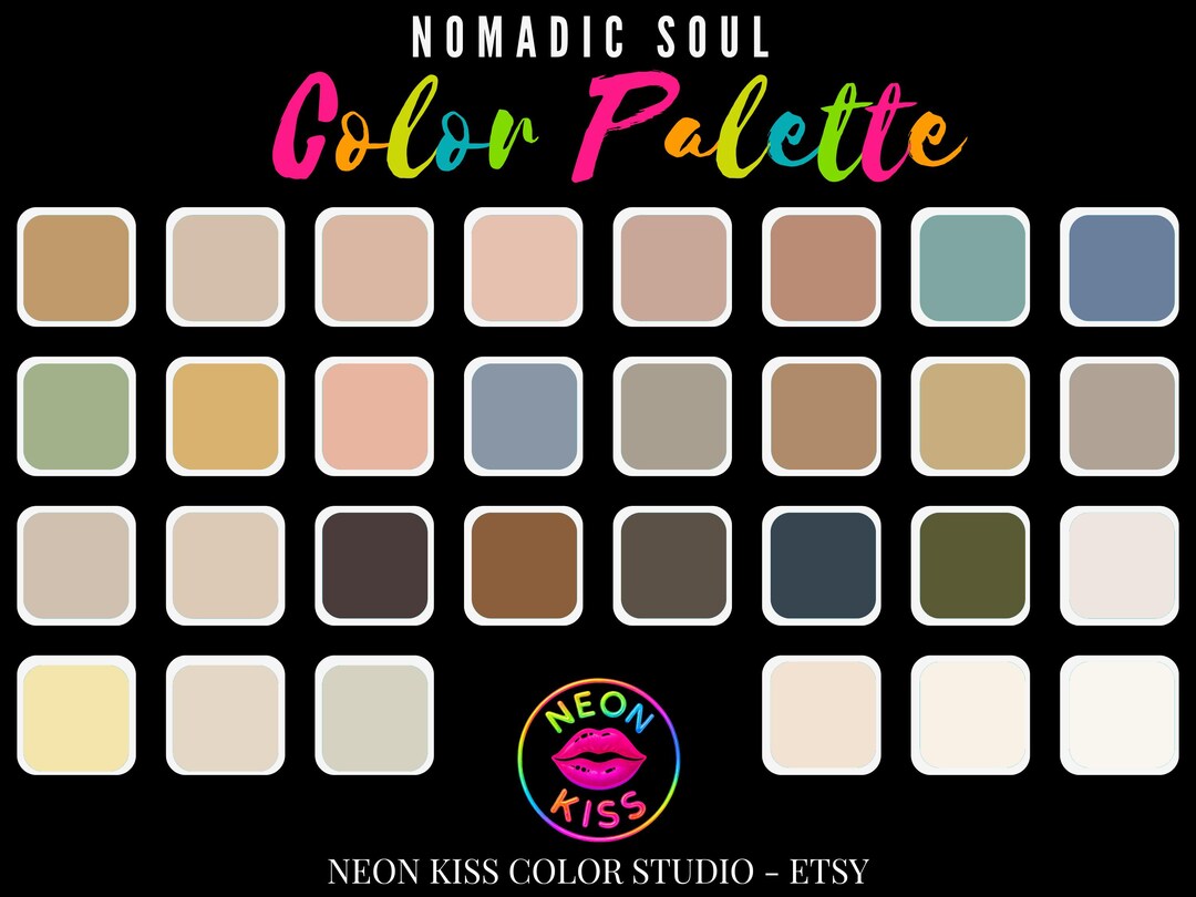 Nomadic Soul Color Palette for Procreate & Canva – 30 Colors With Hex ...