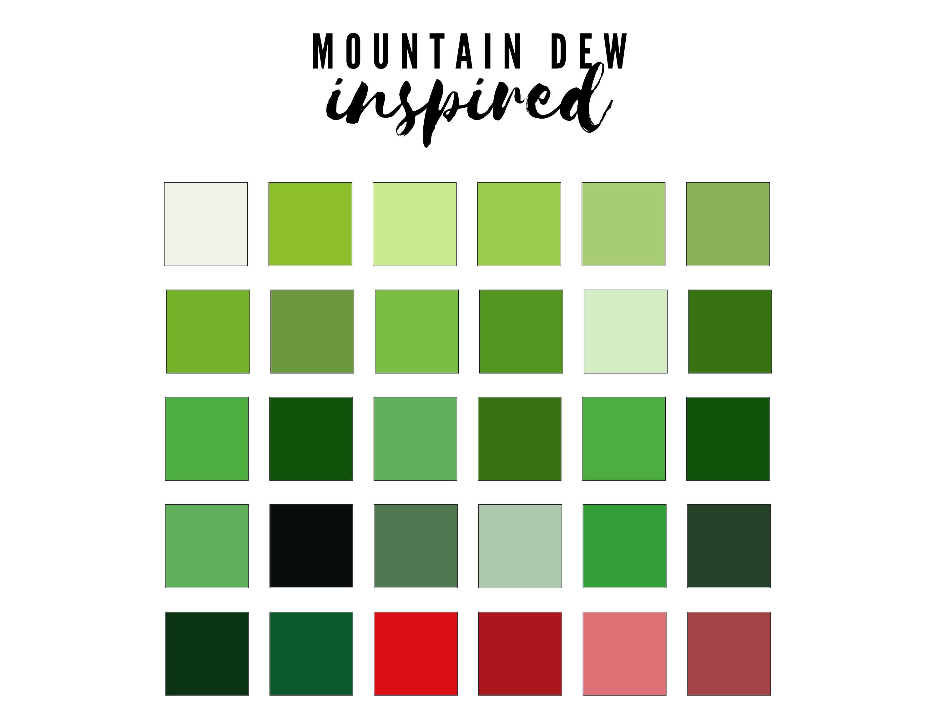 Procreate Color Palette Mountain Dew Soda Pop Coke Cola Beverage Food ...