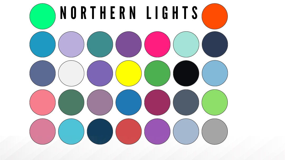 Procreate Color Palette Northern Lights Aurora Borealis Night Sky ...