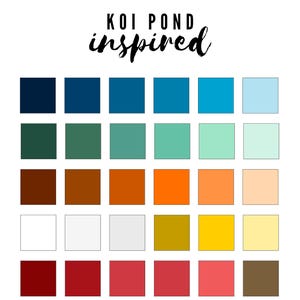 Procreate Color Palette Koi Pond Fish Japanese Water Garden Nature ...