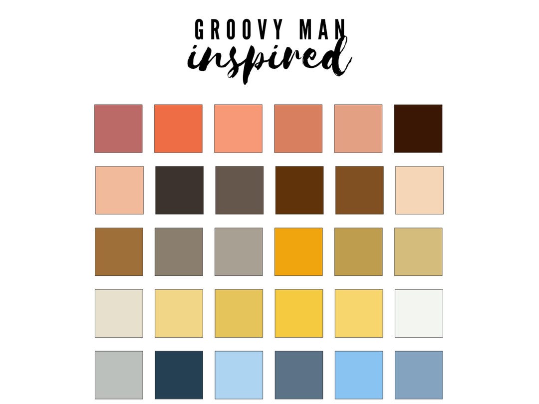 Procreate Color Palette Groovy Man 60's Sixties Hippies Hippy Era ...