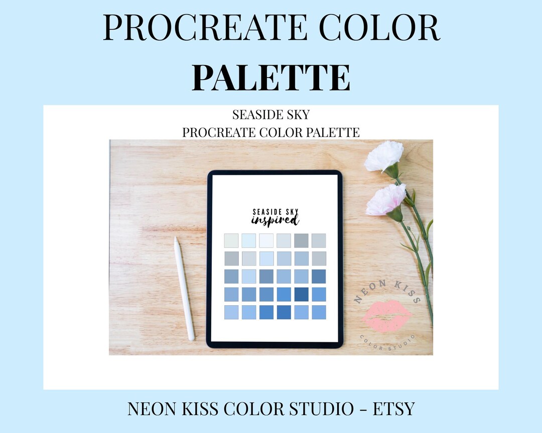 Procreate Color Palette Seaside Sky Outdoor Beach Nature Landscape Inspired Color Scheme ...