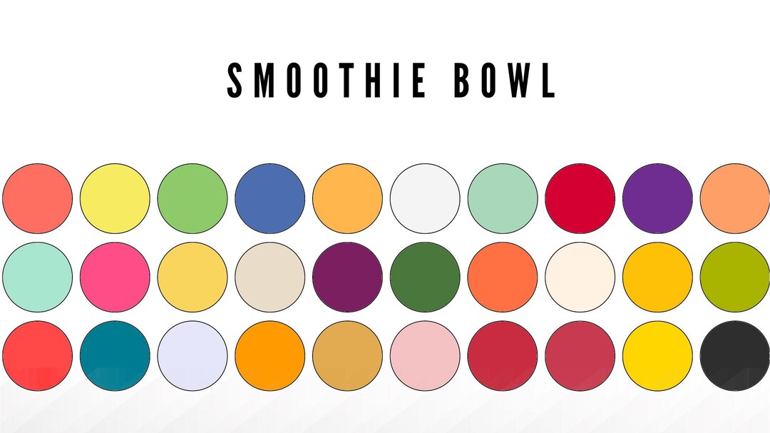 Procreate Color Palette Smoothie Bowl Breakfast Yogurt Fruit Inspired ...
