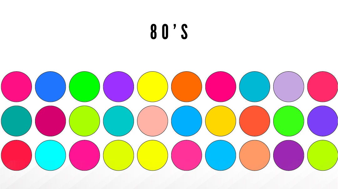 Procreate Color Palette 1980s Eighties Retro Nostalgia Neon Era ...