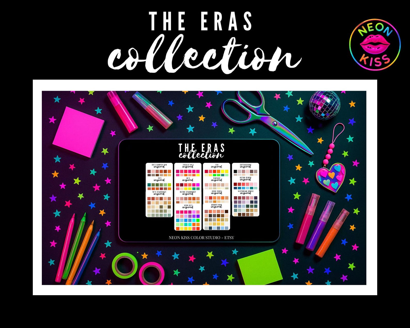 The Eras Vintage Retro Nostalgia Collection Color Palette Bundle for ...
