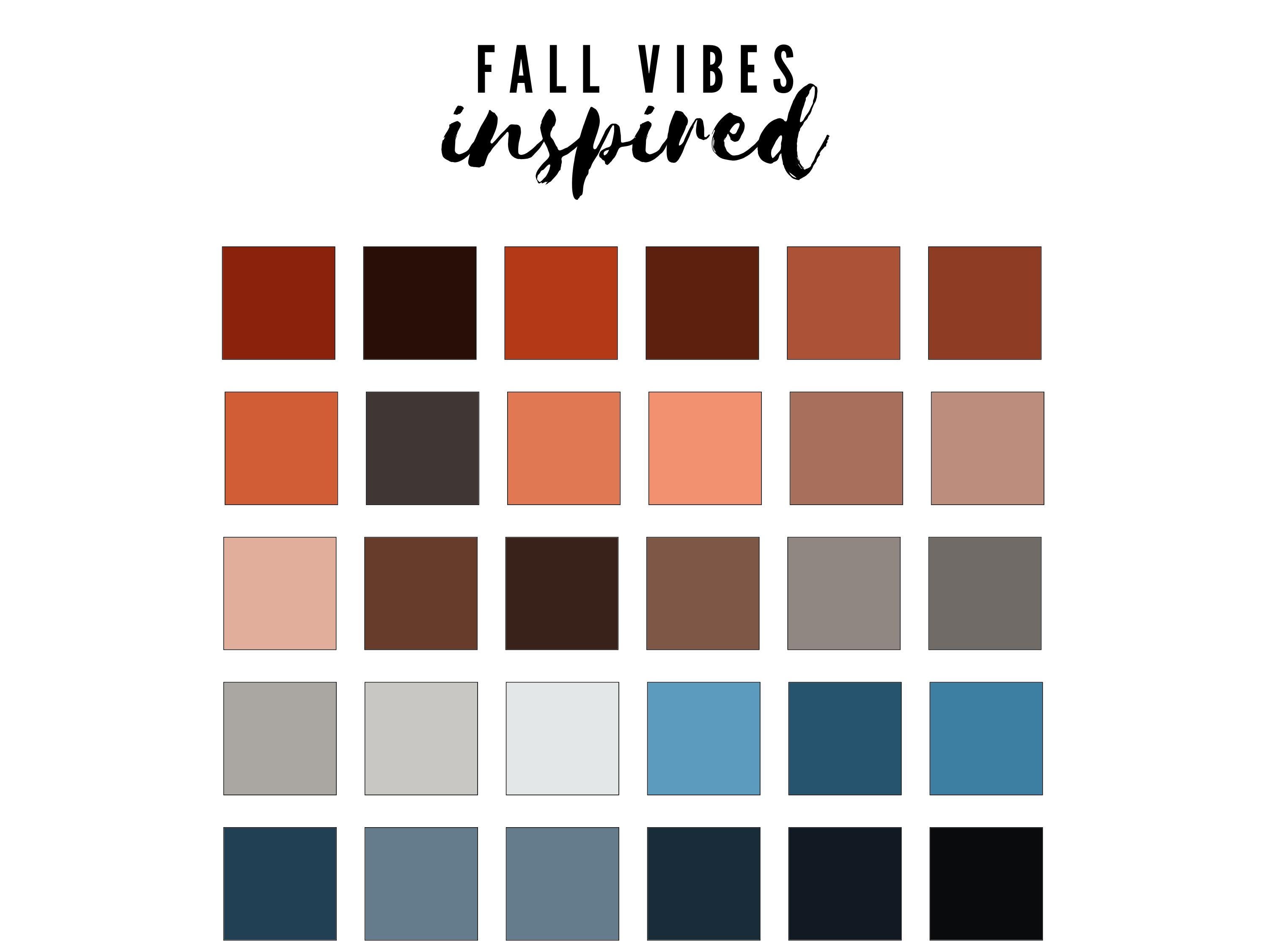 Procreate Color Palette Fall Autumn Vibes Seasons Inspired Color Scheme ...