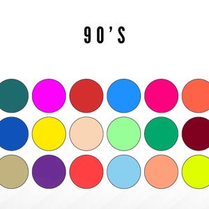 Procreate Color Palette 1990s 90s Nineties Nostalgia Retro Inspired ...