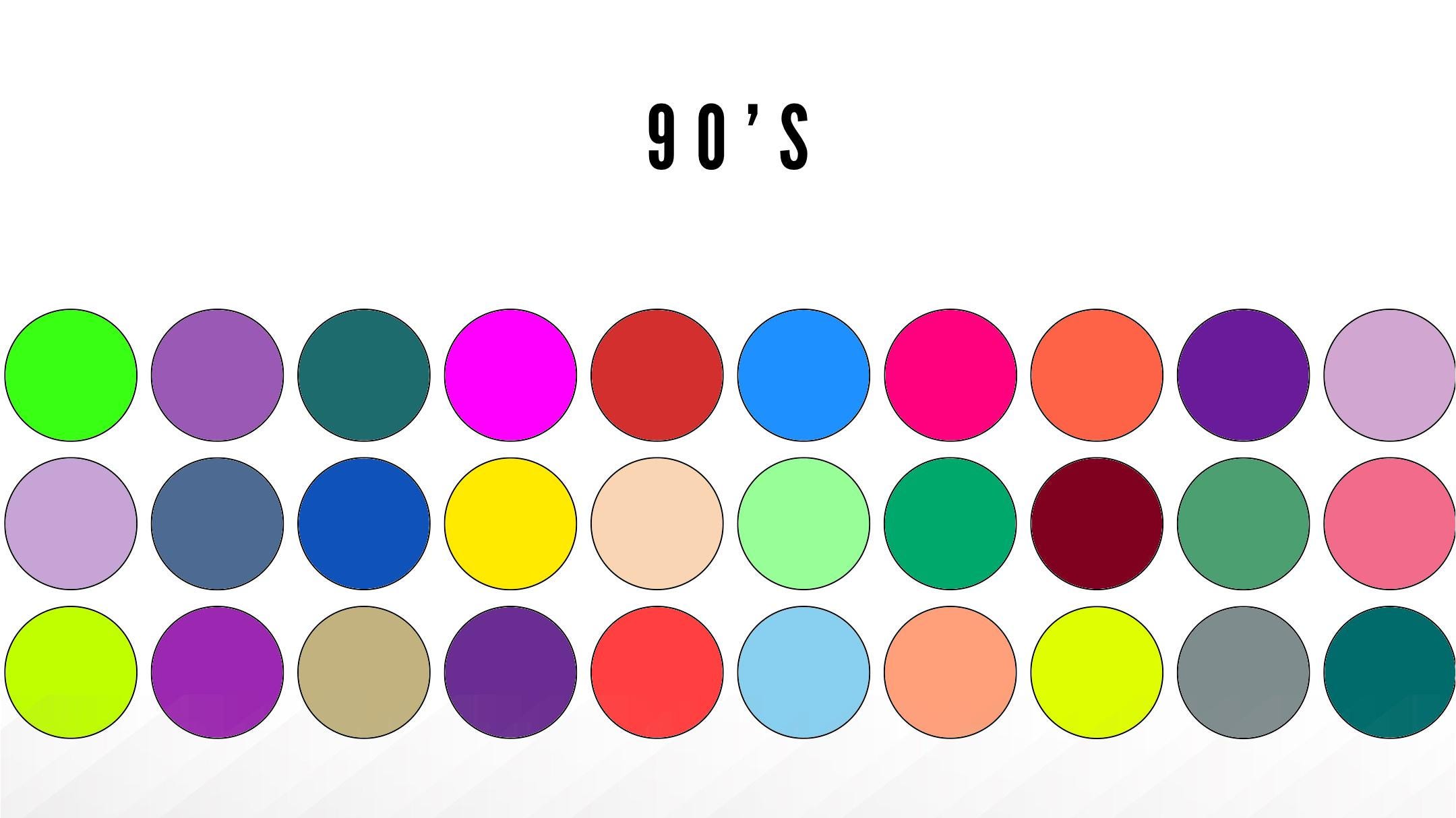 Procreate Color Palette 1990s 90s Nineties Nostalgia Retro Inspired ...