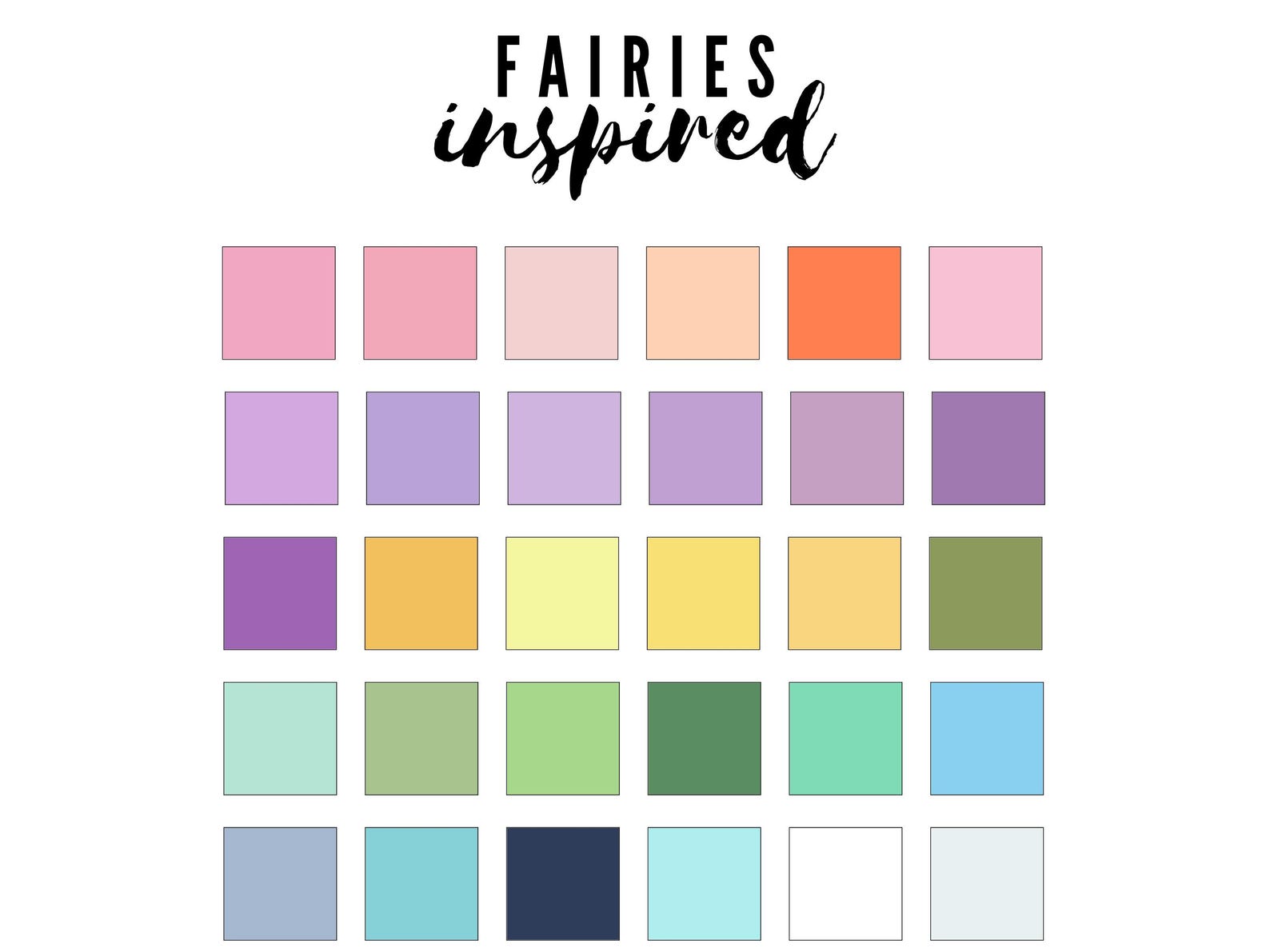 Procreate Color Palette Fairy Fairies Pixies Inspired Pastel Color ...