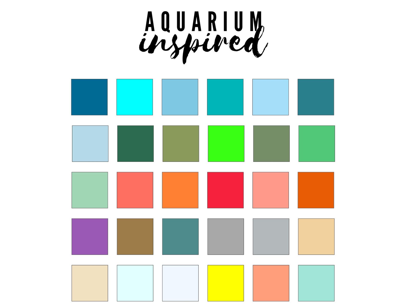 Procreate Color Palette Aquarium Fish Sea Life Summer Inspired Color ...