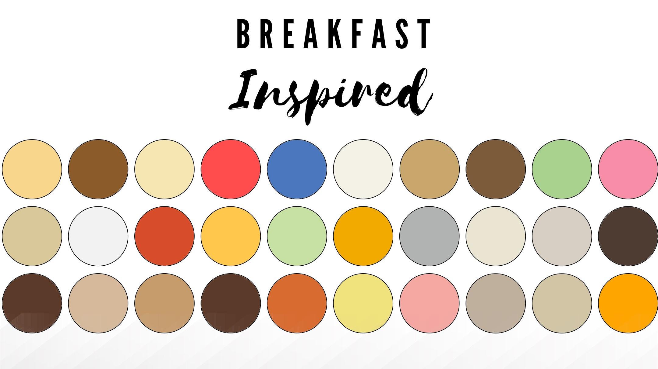 Procreate Color Palette Breakfast Food Pancake Waffle Fruit Inspired ...