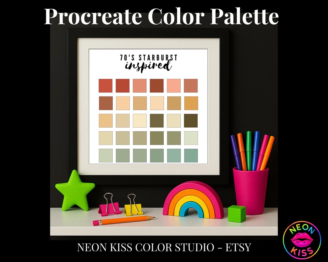Procreate Color Palette 70's Starburst Retro Vintage Antique Inspired ...