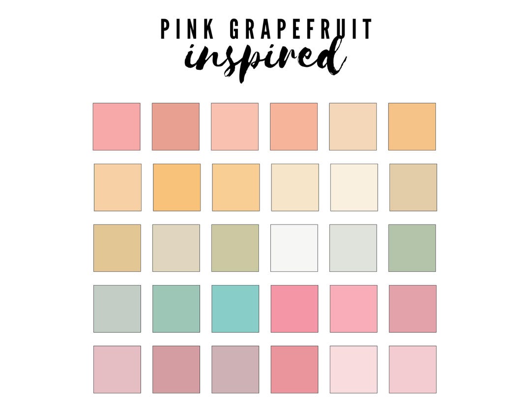 Procreate Color Palette Pink Grapefruit Citrus Fruit Food Inspired ...