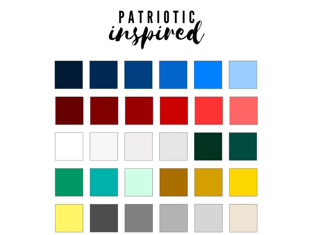 Procreate Color Palette Patriotic USA Inspired Color Scheme Swatches ...