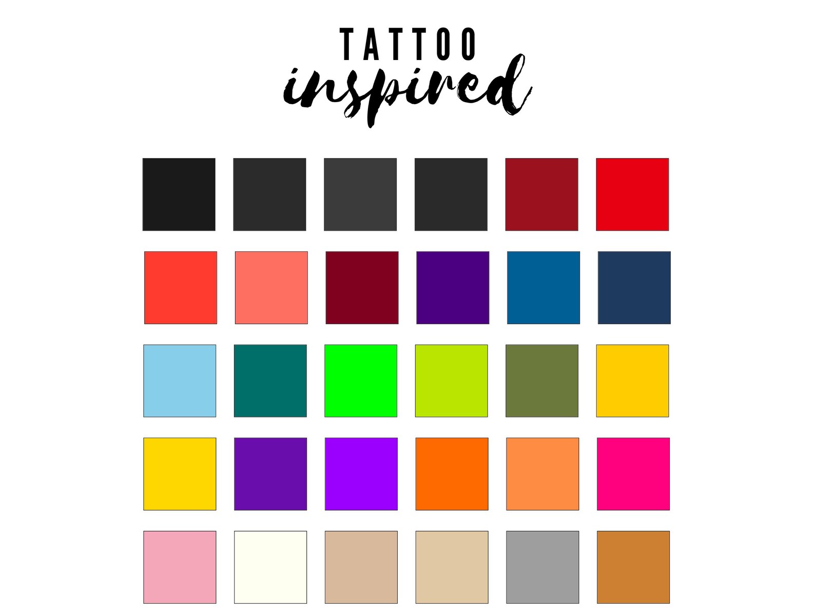 Procreate Color Palette Tattoo Art Style Inspired Color Scheme Swatches ...