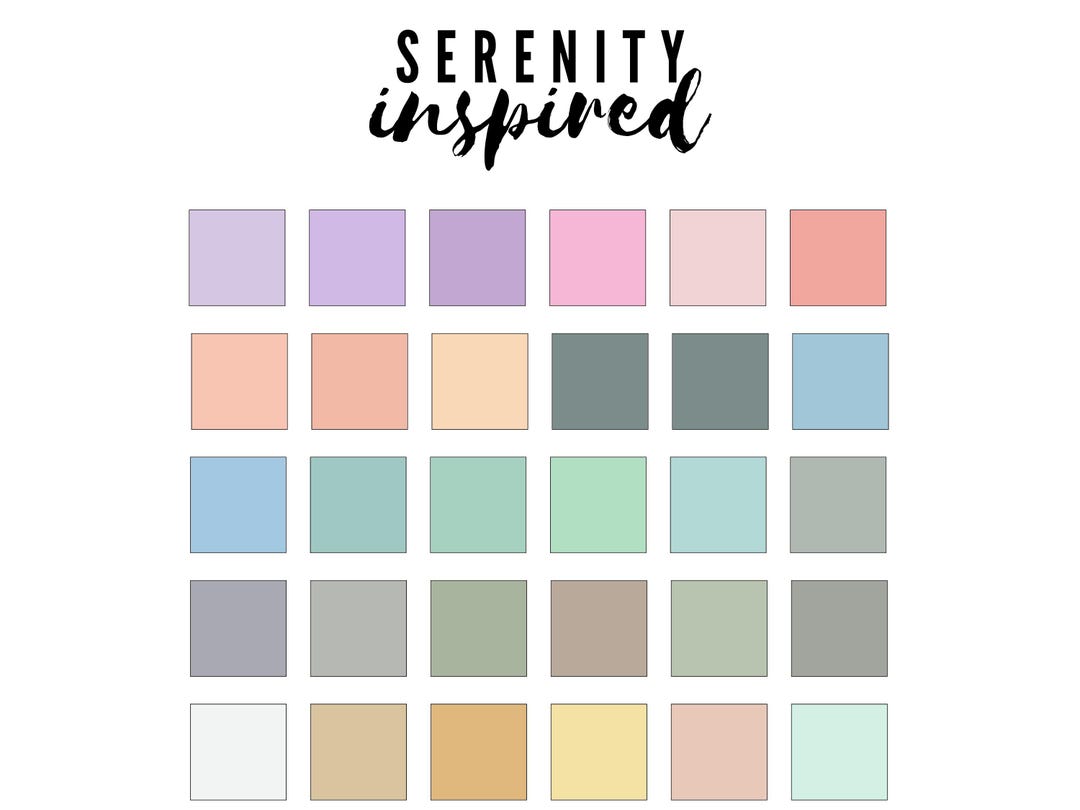 Procreate Color Palette Serenity Calm Relaxing Chill Vibes Aesthetic ...