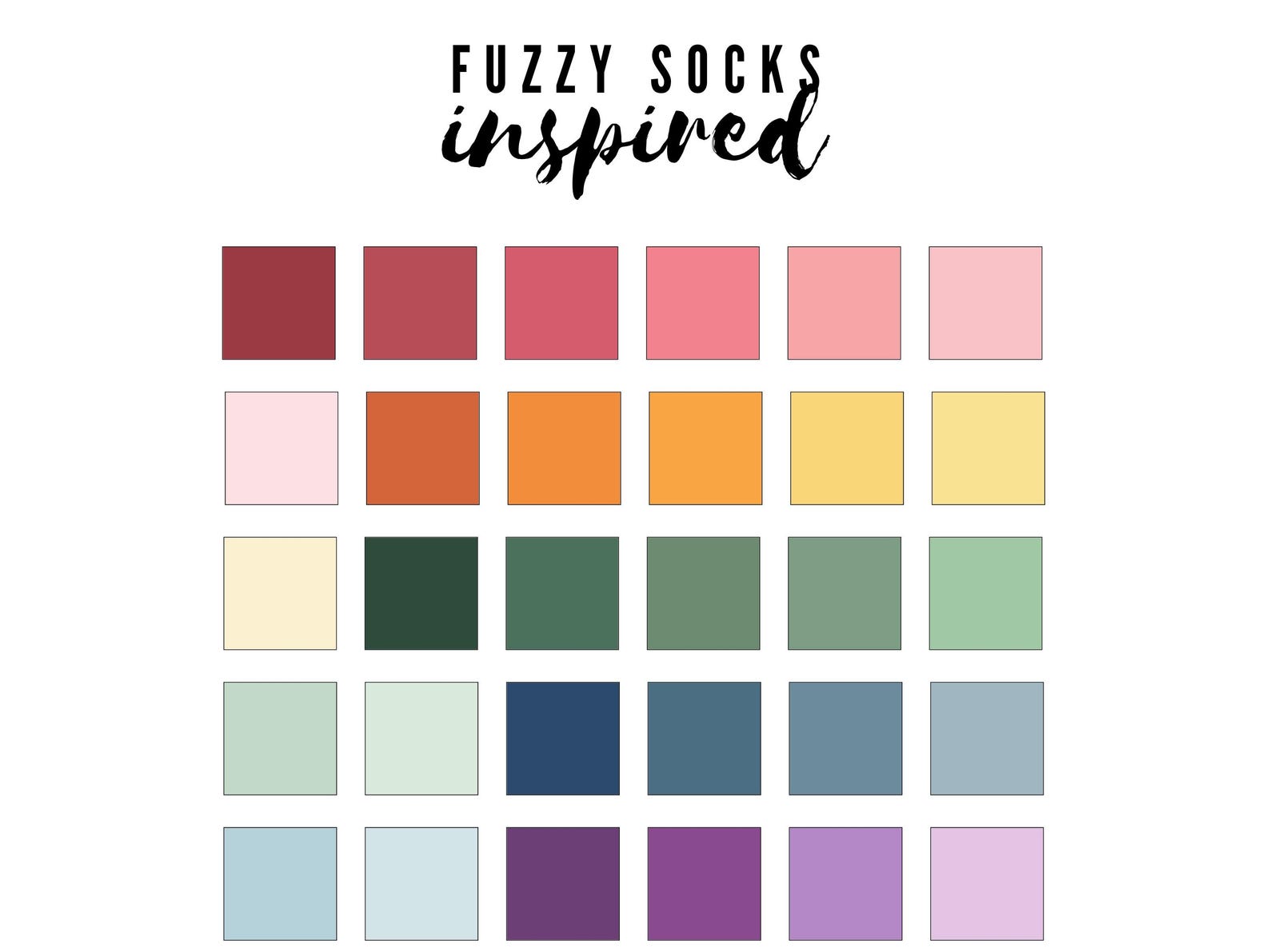 Procreate Color Palette Fuzzy Socks Cozy Winter Relaxing Inspired Color ...