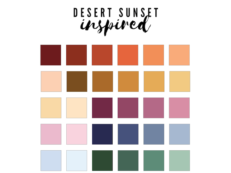 Procreate Color Palette Desert Sunset Cactus Nature Outdoor Travel ...