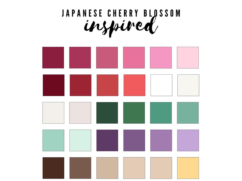 Procreate Color Palette Japanese Cherry Blossom Floral Asian Travel ...