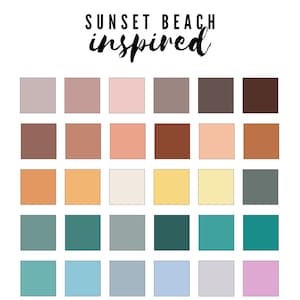 Sunset Beach Color Palette for Procreate ‚Äì 30 Colors With Hex Codes ...