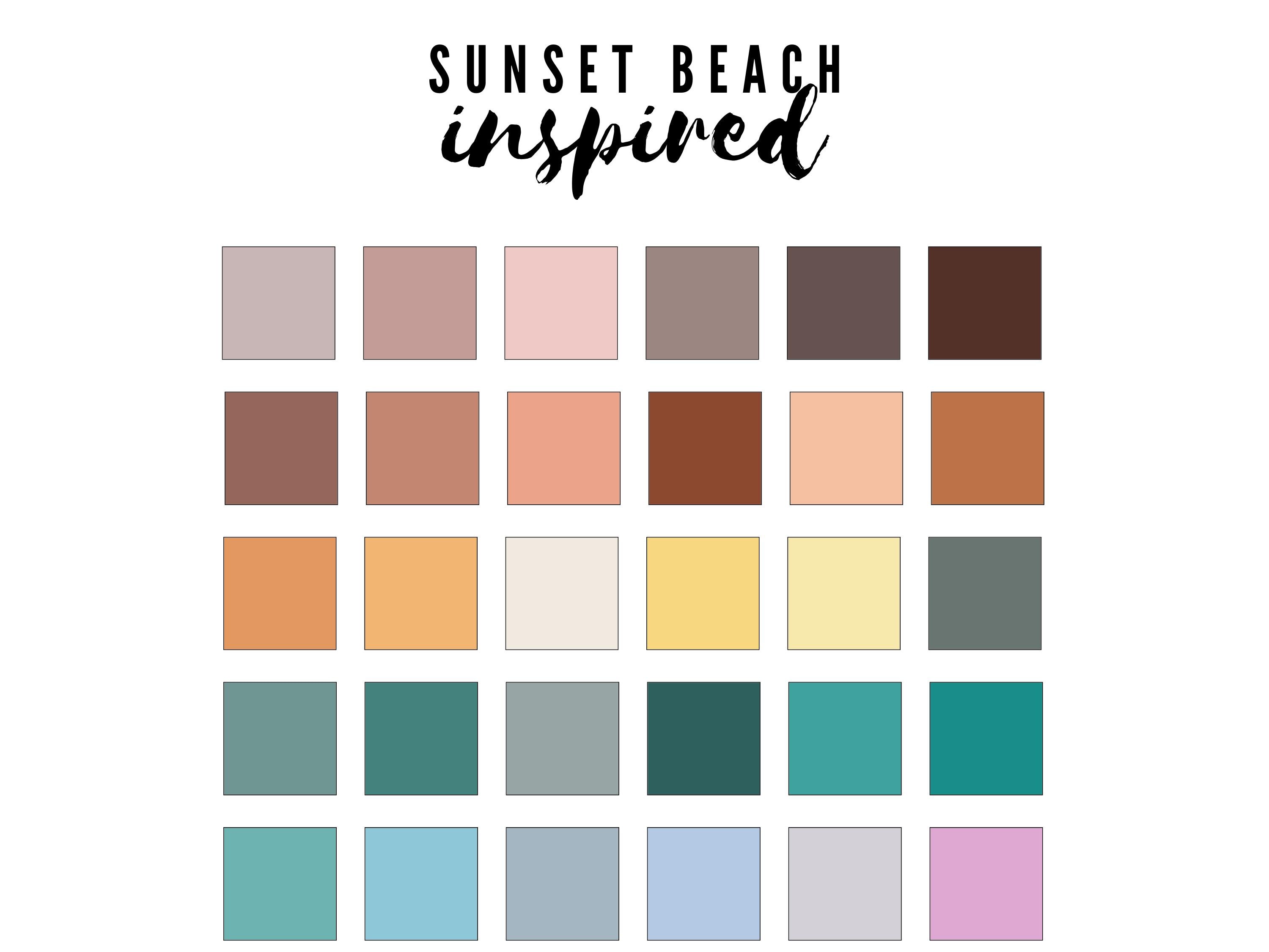 Sunset Beach Color Palette for Procreate ‚Äì 30 Colors With Hex Codes ...