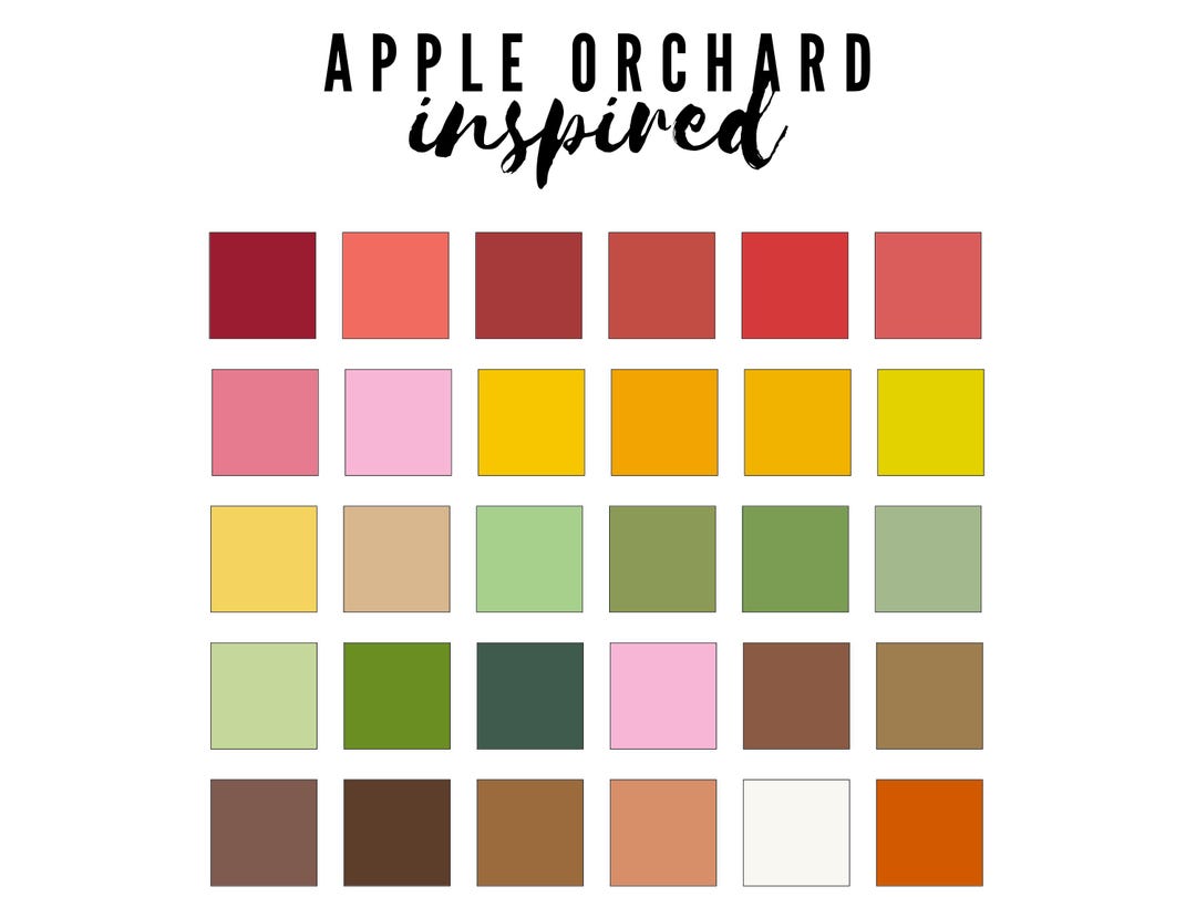 Procreate Color Palette Apple Orchard Fall Autumn Leaf Inspired Color ...