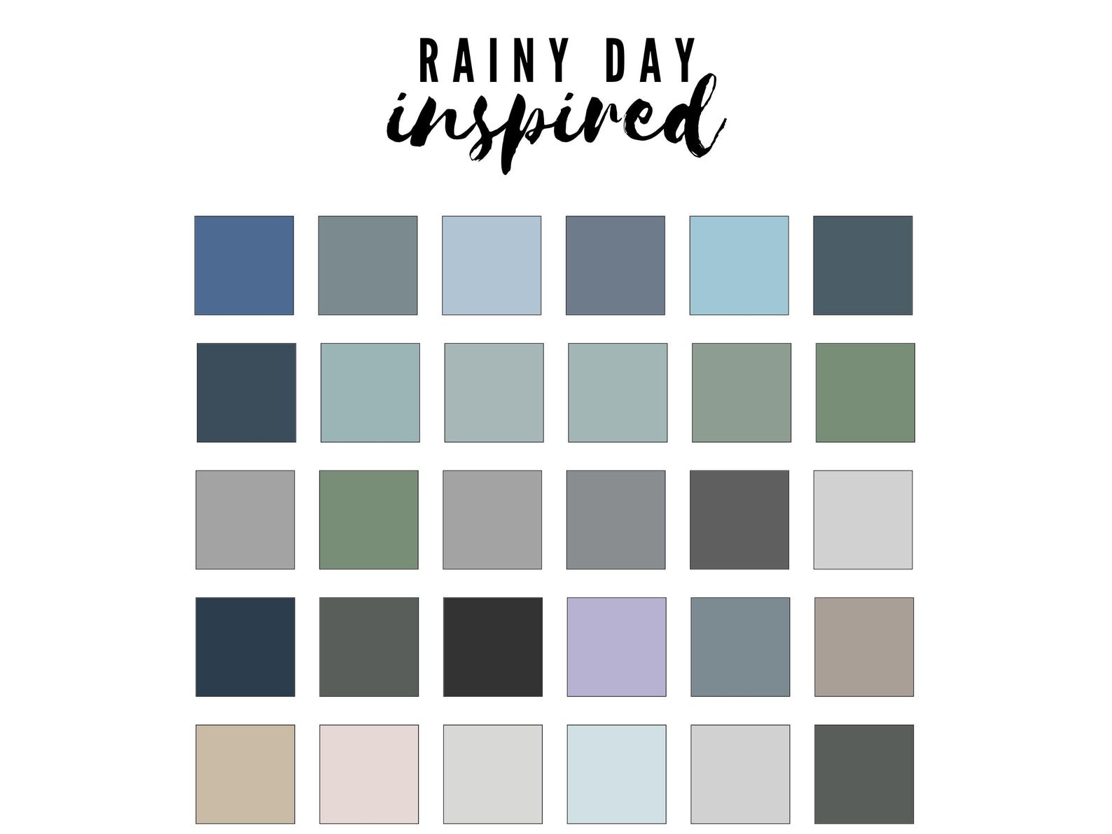 Procreate Color Palette Rainy Day Nature Rain Water Outdoor Blue ...