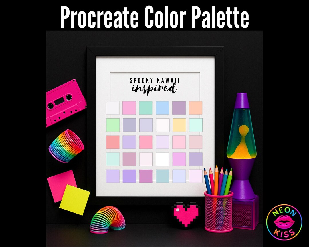 Spooky Kawaii Color Palette for Procreate – 30 Pastel Colors With Hex ...
