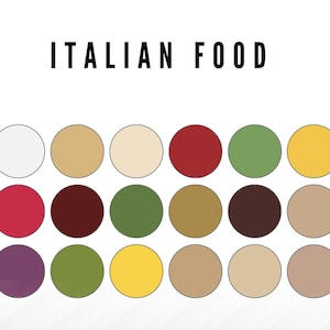 Procreate Color Palette Italian Food Spaghetti Pasta Italy Inspired ...